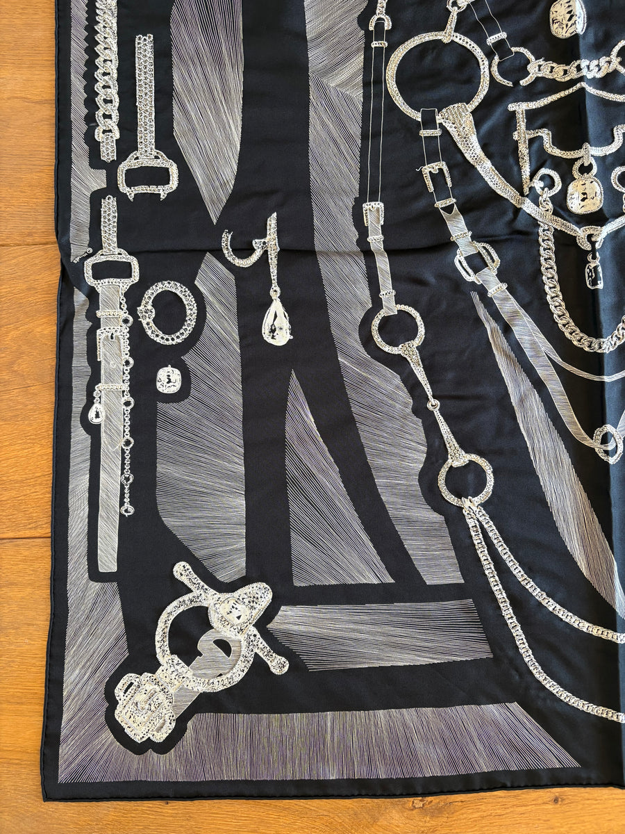 Precious Embroidered Beaded Hermes Silk Scarf “ETUDE POUR UNE PARURE D ...