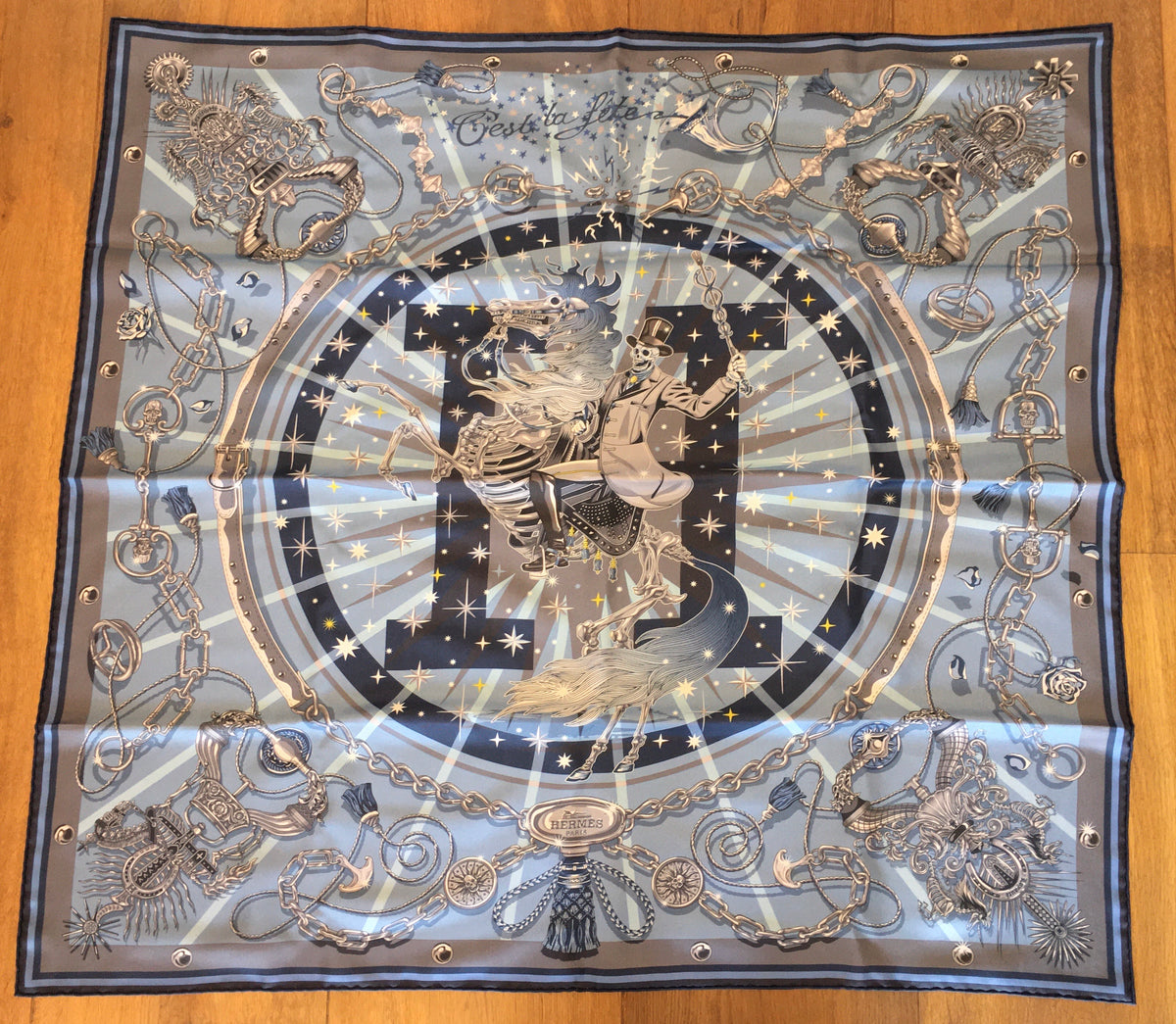 Hermes “C’est la Fête” Double-Faced Silk Scarf by Daiske Nomura ...