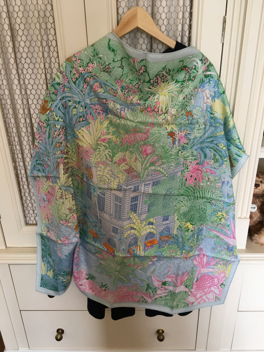 Hermes Silk Scarf “Faubourg Tropical” by Octave Marsal and Théo de Gue ...