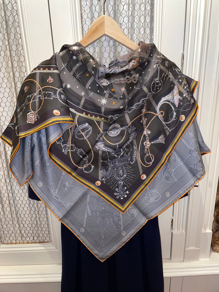 Hermes Double-faced silk scarf “C’est la Fête” by Daiske Nomura ...